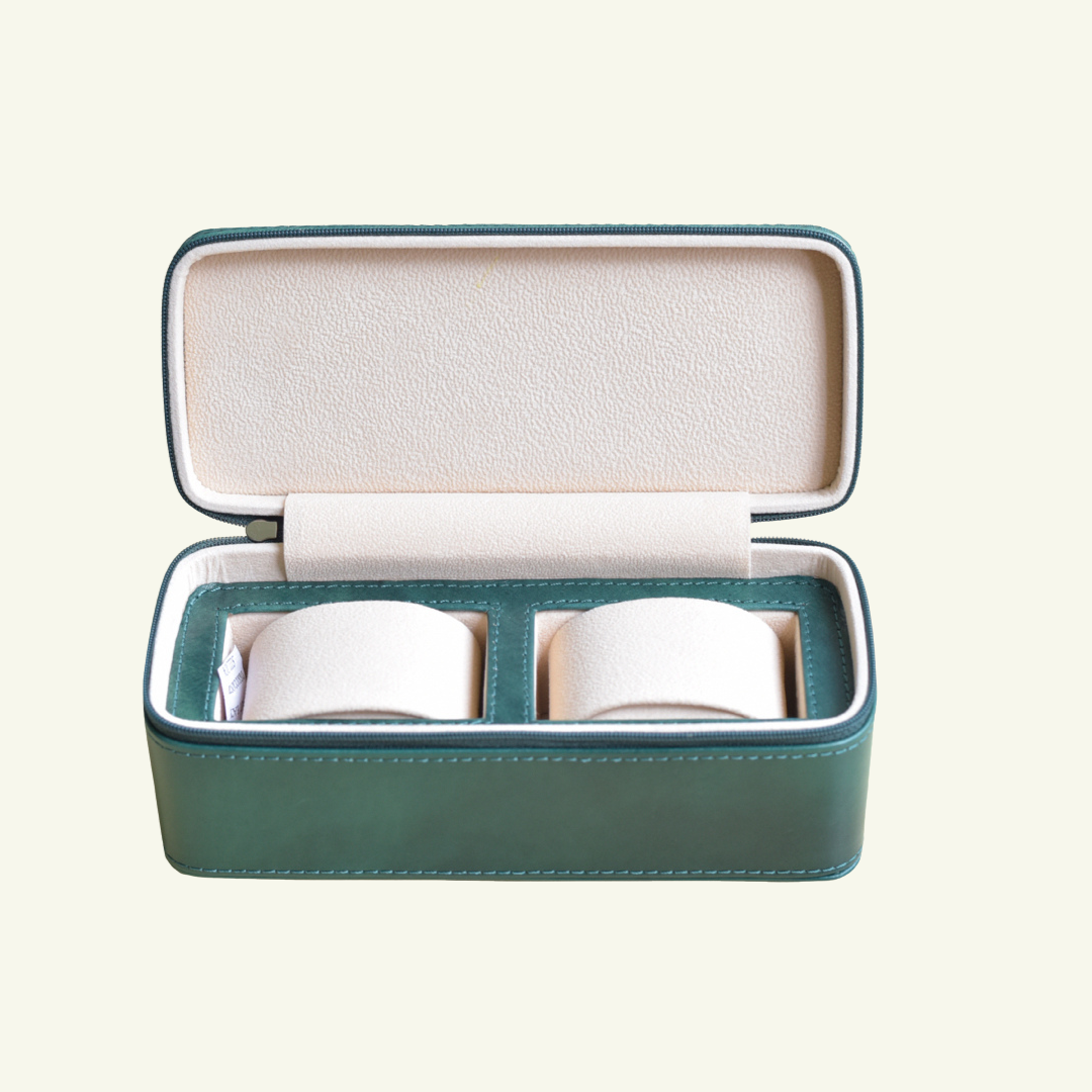 Luxury 2-Slot Travel Watch Case – Leader Watch Winder